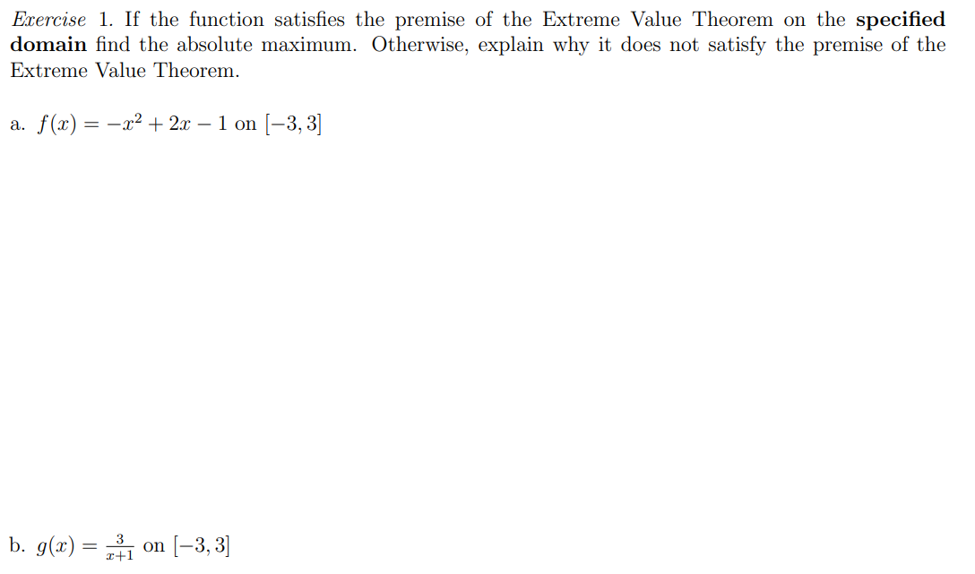 Solved If the function satisfies the premise of the Extreme | Chegg.com