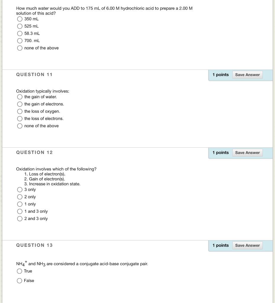 Solved How much water would you ADD to 175 mL of 6.00M | Chegg.com