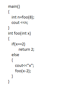 Solved main() { int n=foo(8); cout