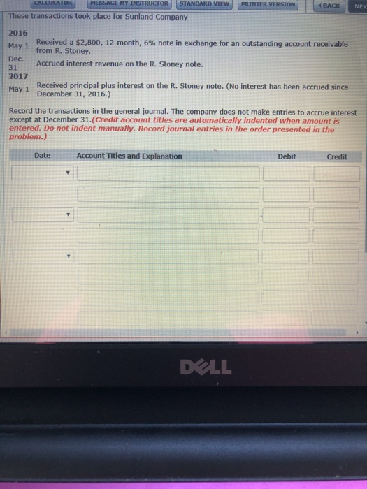Solved CALCULATC MESSAGE MY İNSTRUCTOR STANDARD VIEW PRINTER | Chegg.com