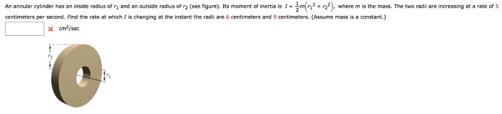 Solved An annular cylinder has an inside radius of r1 and an | Chegg.com