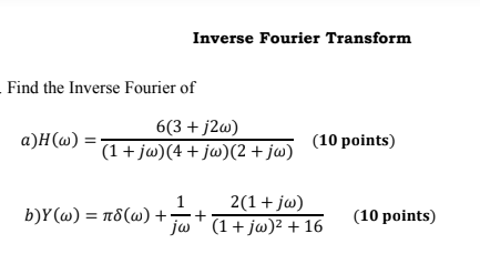 Solved Inverse Fourier Transform Find the Inverse Fourier of | Chegg.com