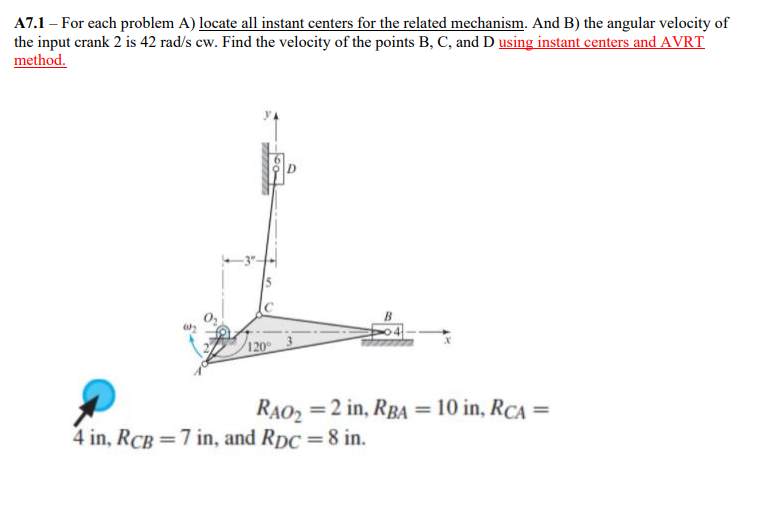 Solved A7.1 - For each problem A) locate all instant centers | Chegg.com