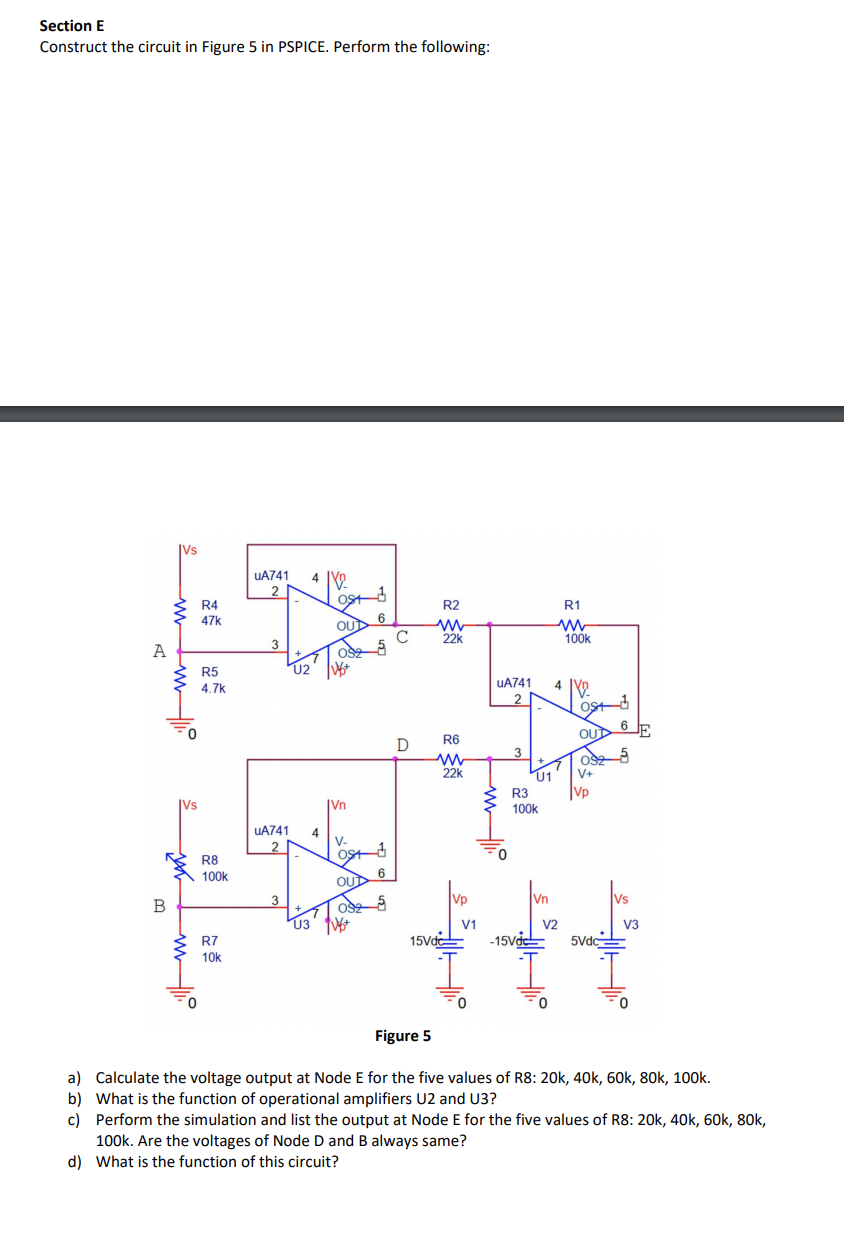 Solved Lab 8 Operational Amplifier Section A Construct the | Chegg.com