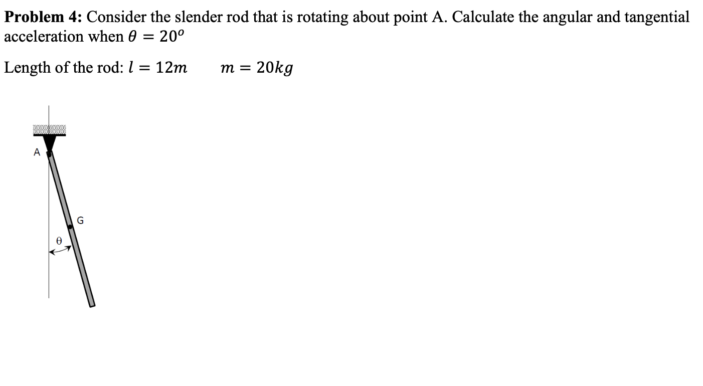 Solved Problem 4: Consider the slender rod that is rotating | Chegg.com