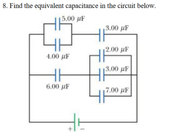 Find the equivalent capacitance in the circuit below. | Chegg.com