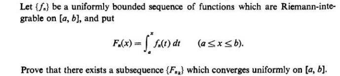 Solved Let {f} be a uniformly bounded sequence of functions | Chegg.com