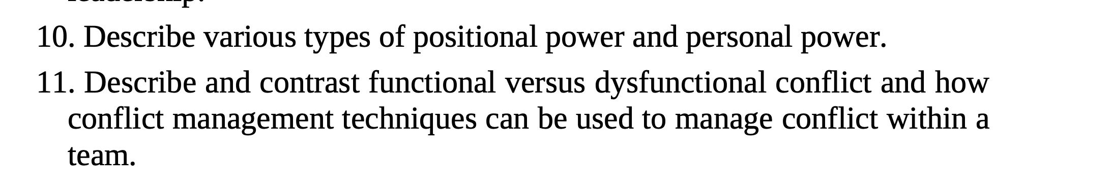 Solved 10. Describe various types of positional power and | Chegg.com