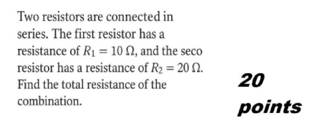 Solved Two resistors are connected inseries. The first | Chegg.com