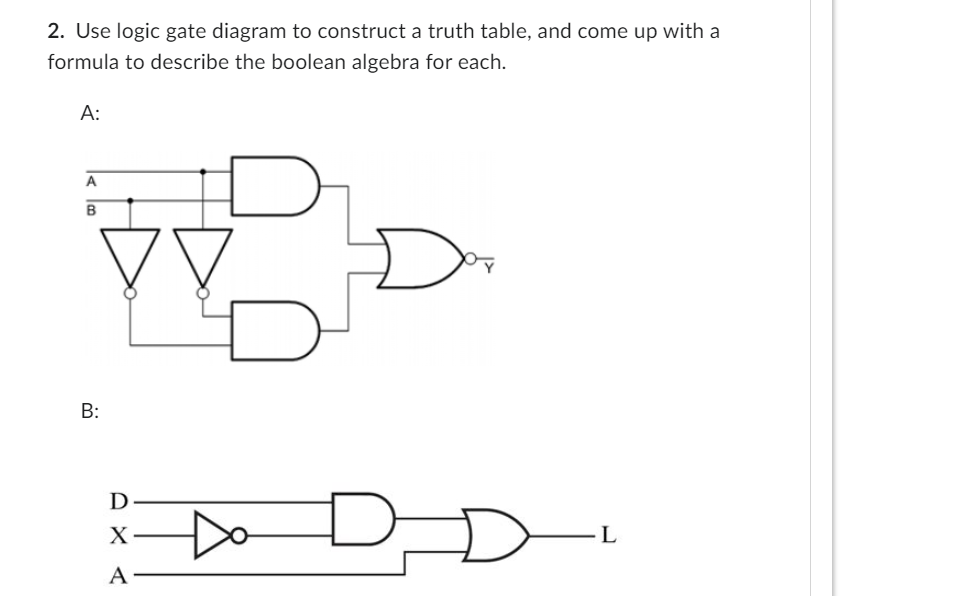 Solved 2. Use logic gate diagram to construct a truth table, | Chegg.com