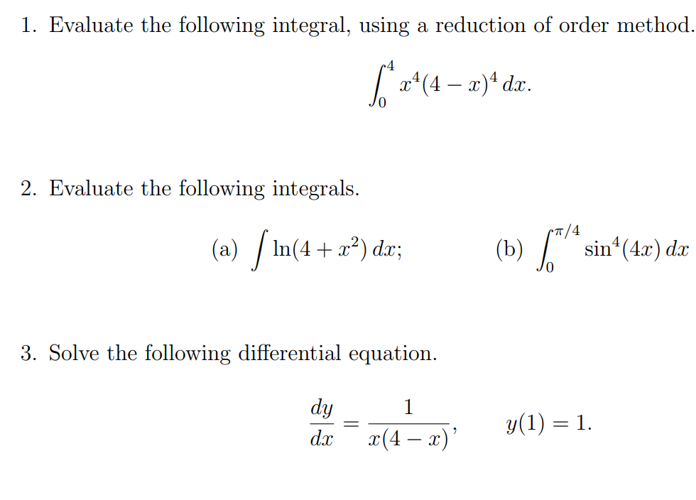 Solved Evaluate the following integral, using a reduction of | Chegg.com