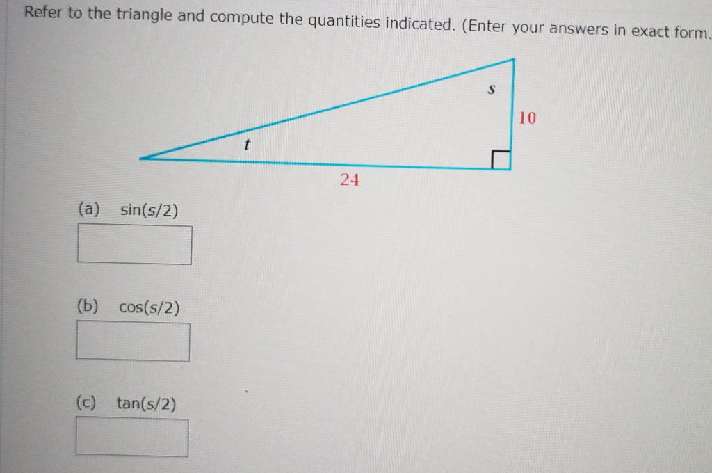 Solved Refer to the triangle and compute the quantities | Chegg.com