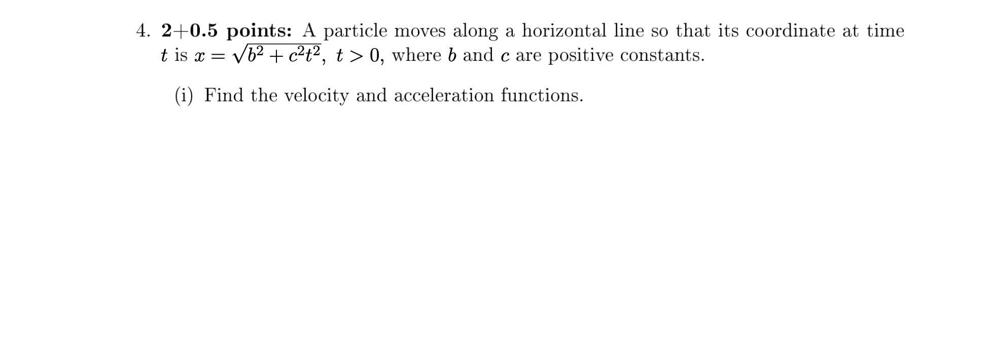 Solved A particle moves along a horizontal line so that it's | Chegg.com