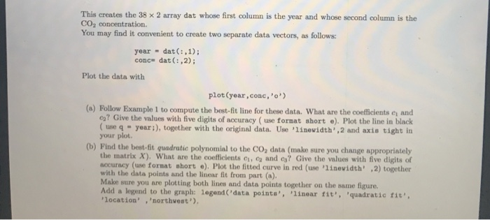 Solved 1. Download the file gco2.dat from the web page. This | Chegg.com