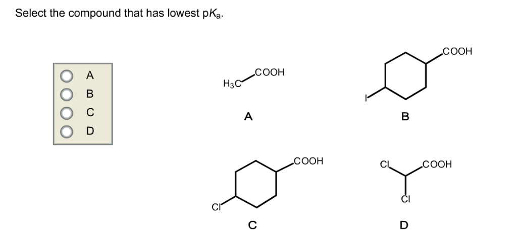 Solved Select the compound that has lowest pKa COOH COOH | Chegg.com