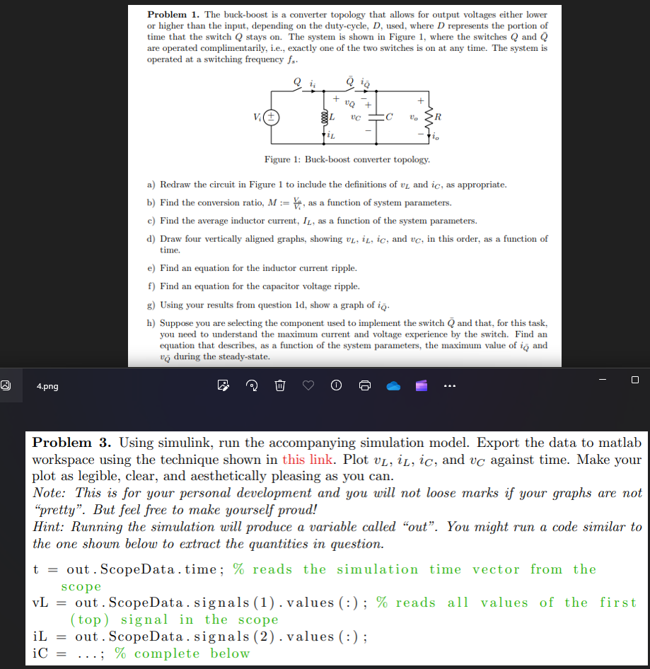 Solved Problem 1. ﻿The buck-boost is a converter topology | Chegg.com