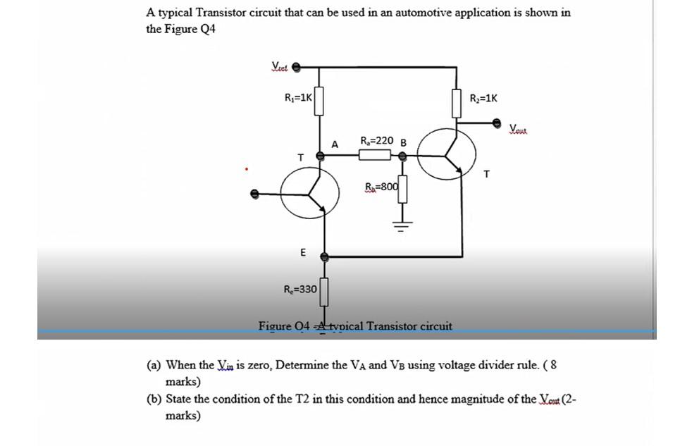 Solved A typical Transistor circuit that can be used in an | Chegg.com