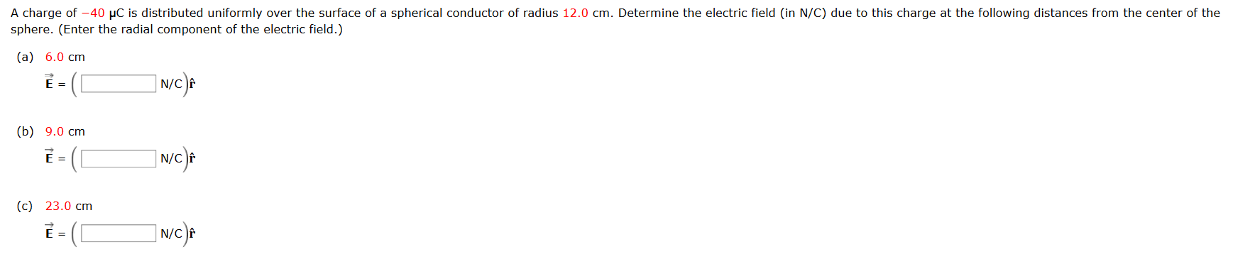 Solved A charge of -40 C is distributed uniformly over the | Chegg.com