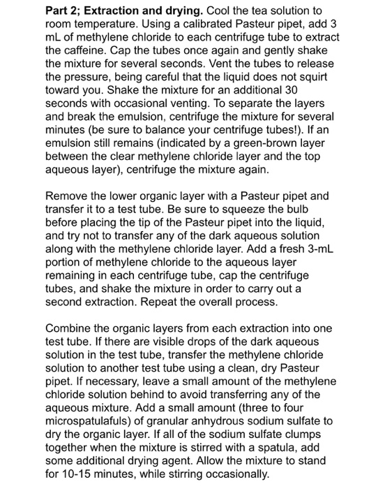 Solved dur Part 1; Preparing the Tea Solution. Place 20 mL | Chegg.com