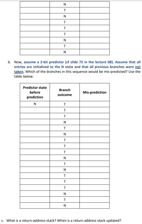 Solved Branch Prediction (3 marks): consider the following | Chegg.com