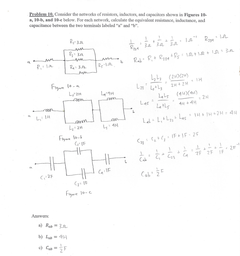 Solved Problem 10. ﻿Consider the networks of ﻿resistors, | Chegg.com