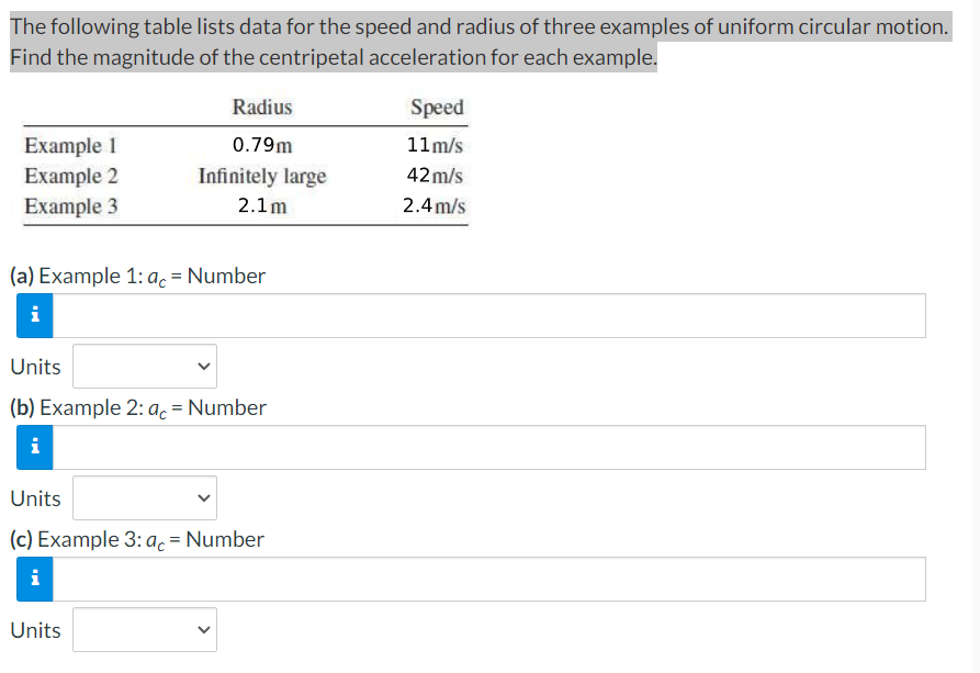 Solved The following table lists data for the speed and | Chegg.com