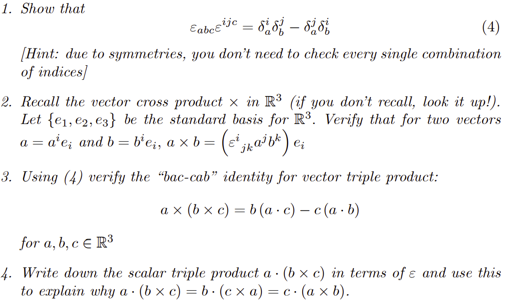 Solved Exercise 2 Define the alternating symbol εijk (we can | Chegg.com
