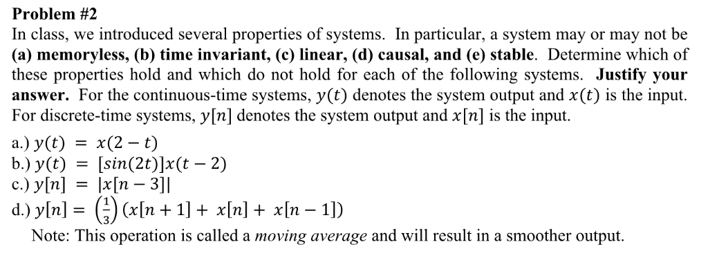 Solved Problem #2 In class, we introduced several properties | Chegg.com