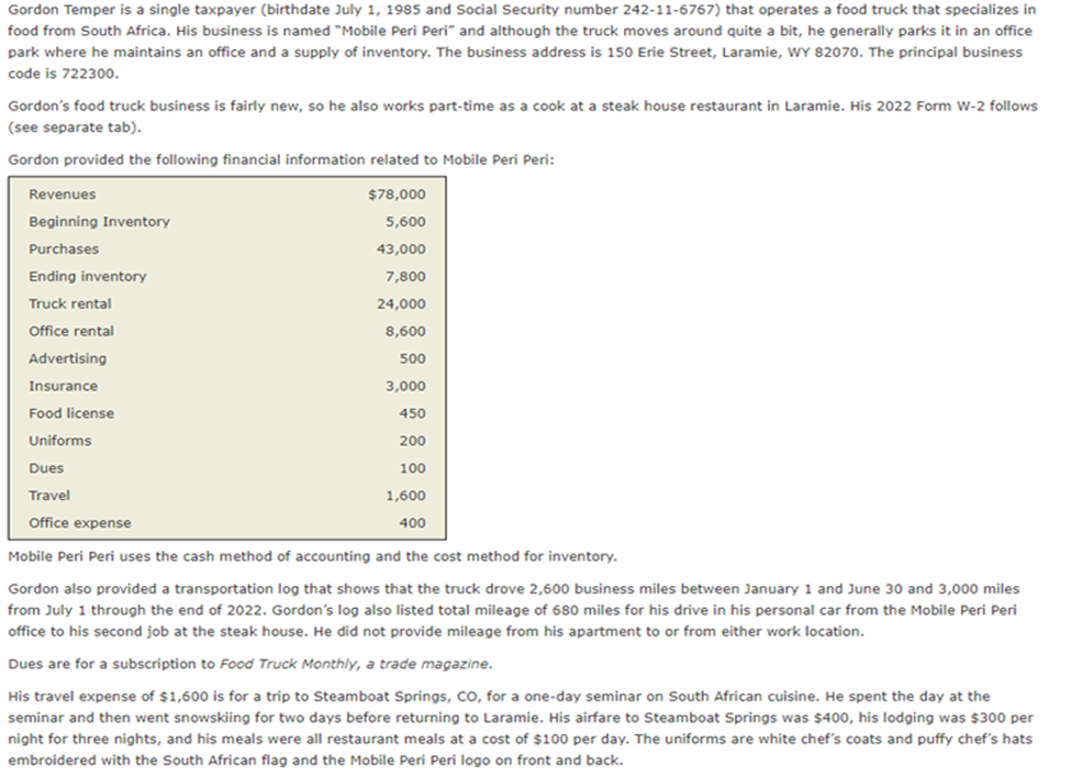 Please help I'm struggling: Need Form 1040, Schedule | Chegg.com