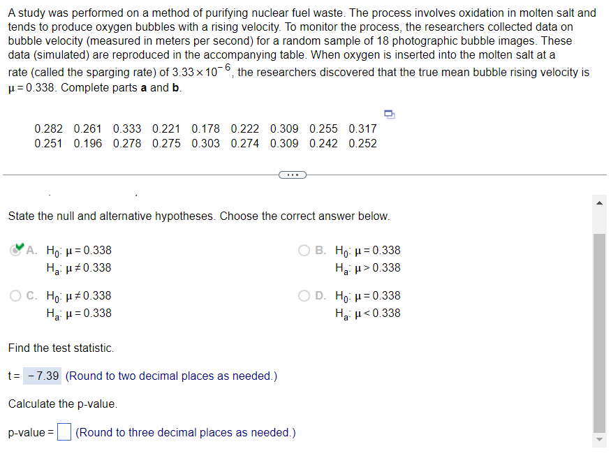 Solved A study was performed on a method of purifying | Chegg.com