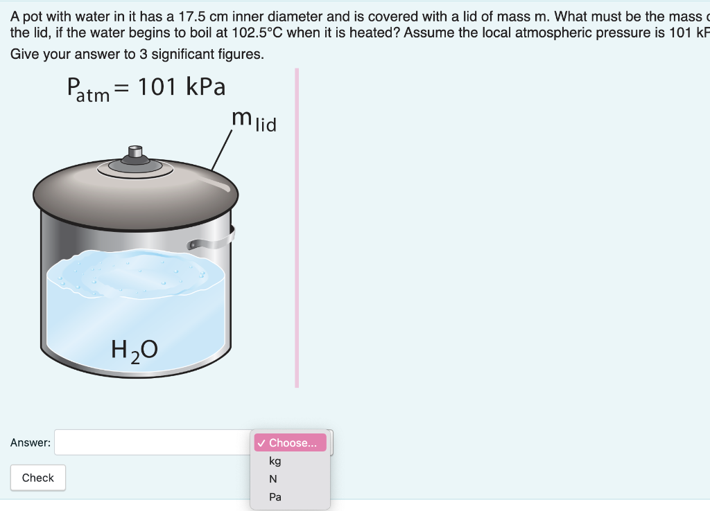 Solved A pot with water in it has a 17.5 cm inner diameter | Chegg.com