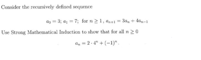 Solved Consider the recursively defined sequence ao = 3; a = | Chegg.com