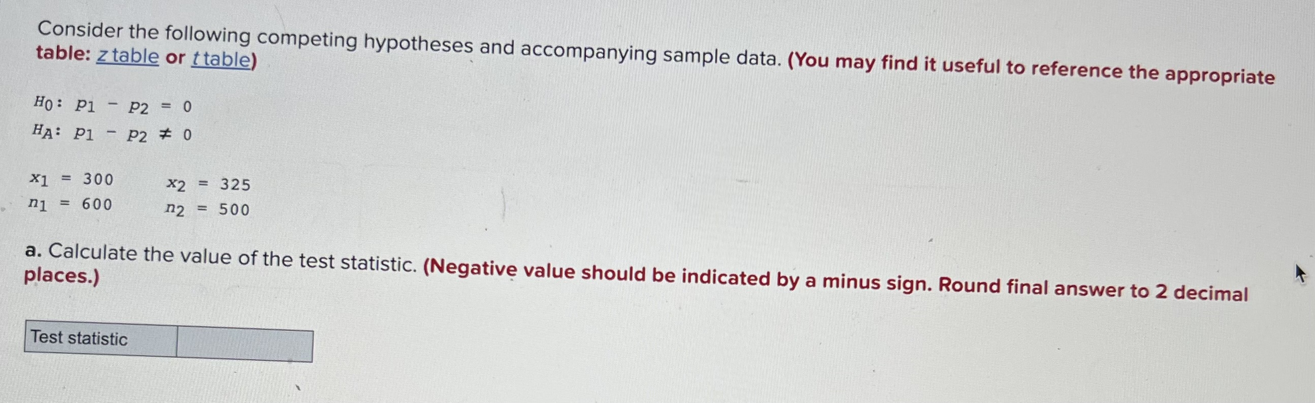 Solved Consider the following competing hypotheses and | Chegg.com