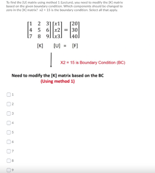Solved To find the [U] matrix using method 1 (Lecture), you | Chegg.com