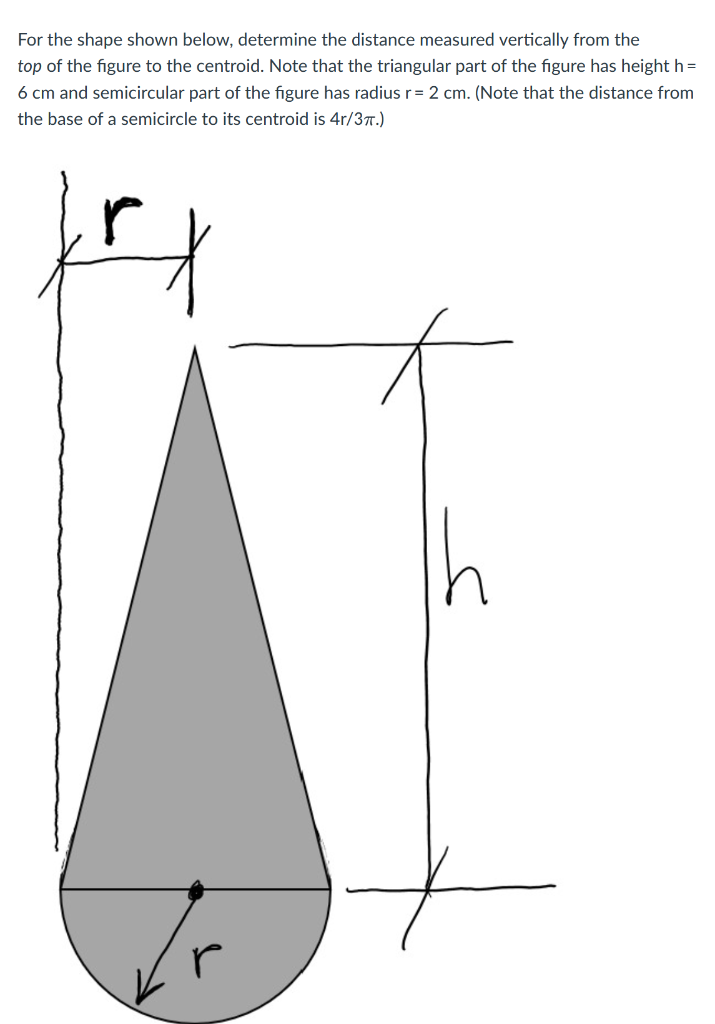 [Solved]: For the shape shown below, determine the distanc