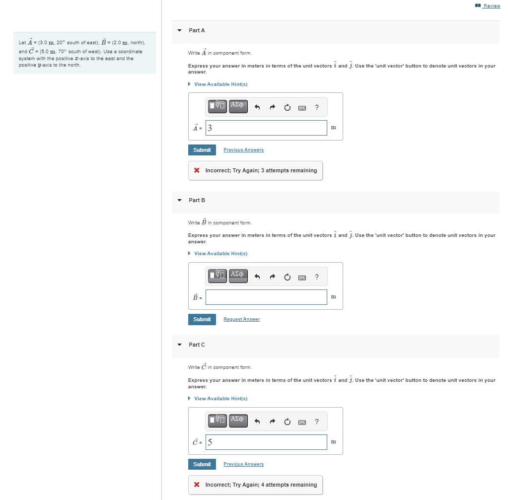 Solved Write A→ in component form.Express your answer in | Chegg.com