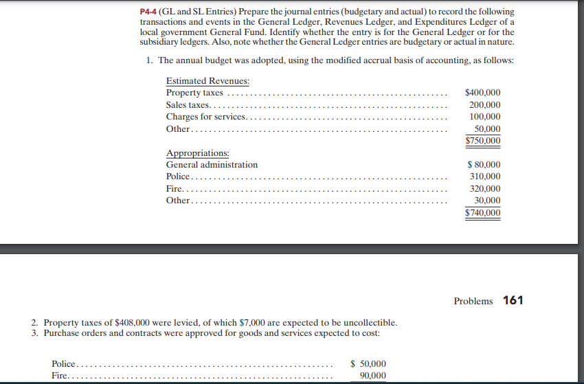Solved P4-4 (GL and SL Entries) Prepare the journal entries | Chegg.com