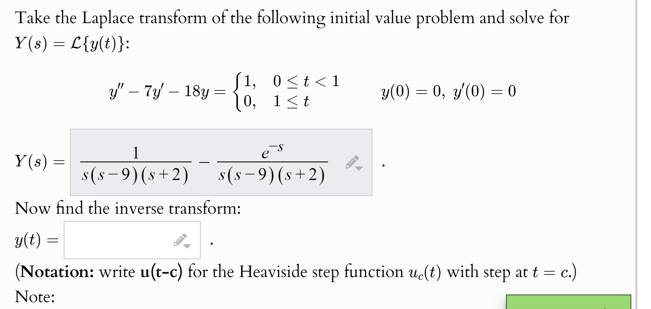 Solved Take the Laplace transform of the following initial | Chegg.com