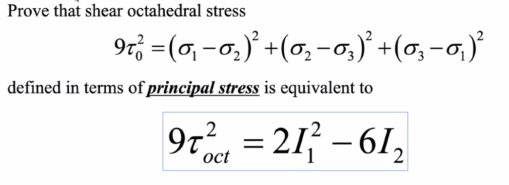 Prove that shear octahedral stress | Chegg.com