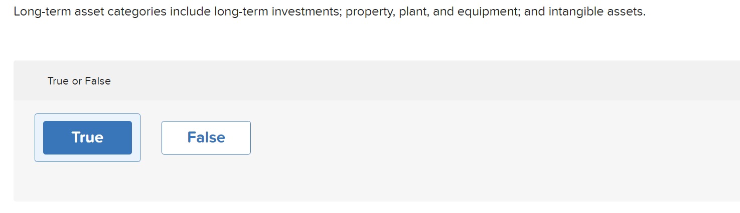 Solved Long-term asset categories include long-term | Chegg.com