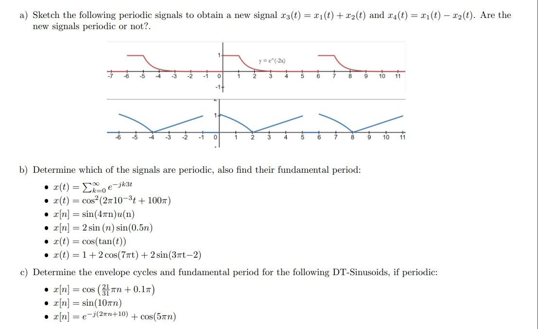 Solved a) Sketch the following periodic signals to obtain a | Chegg.com ...