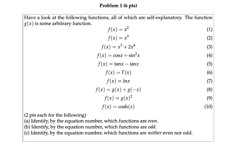Solved Problem 1 (6 pts) Have a look at the following | Chegg.com