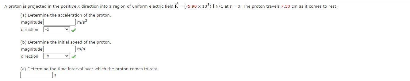 Solved (a) Determine the acceleration of the proton. | Chegg.com
