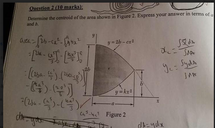 Solved Question 2 (10 marks): Determine the centroid of the | Chegg.com