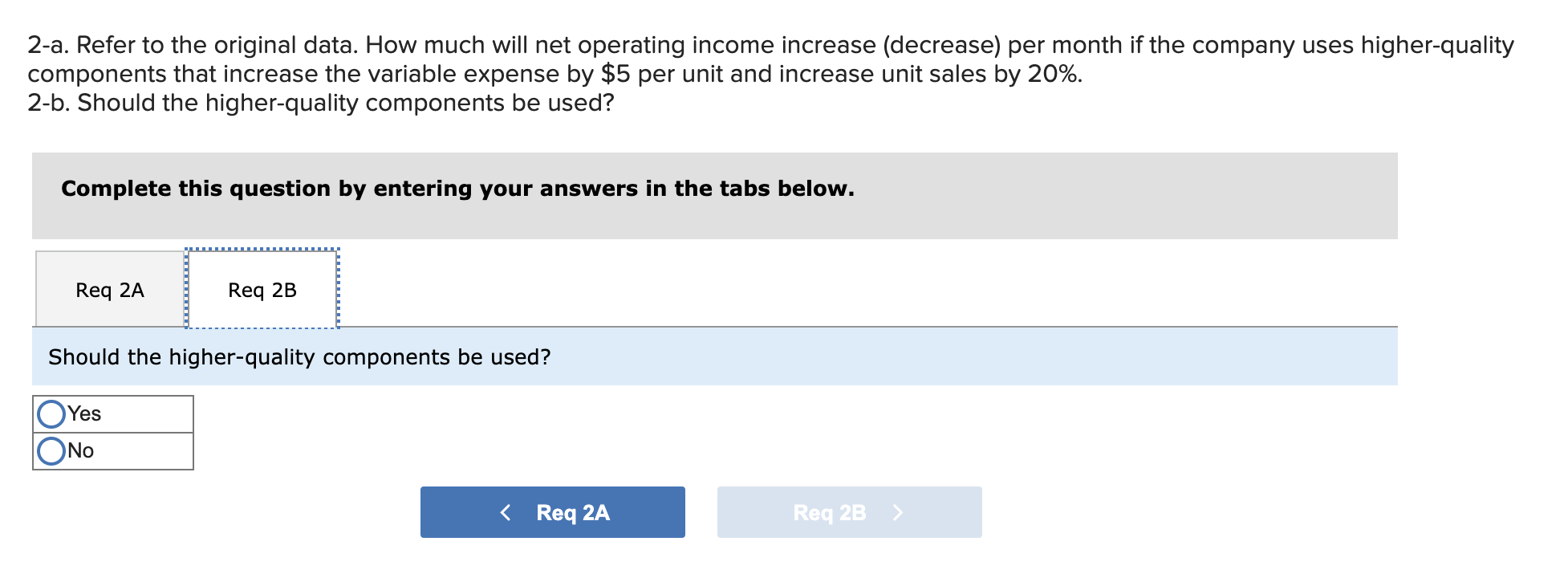 Solved Exercise 6-1 The Effect of Changes in Activity on Net | Chegg.com