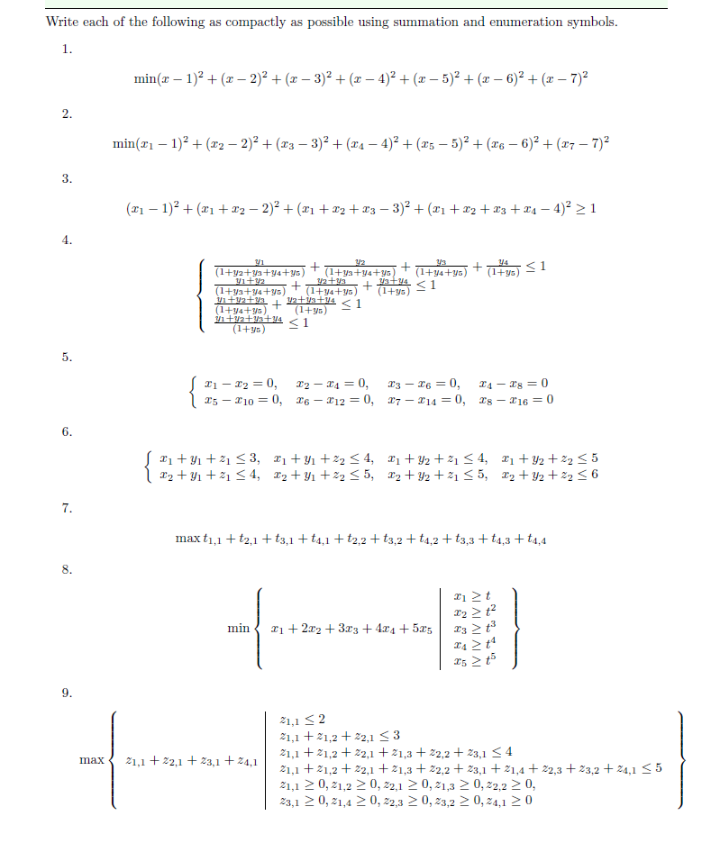 Solved Write each of the following as compactly as possible | Chegg.com