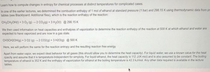 Solved Part A Standard Reaction Entropy At 298 K Calculate