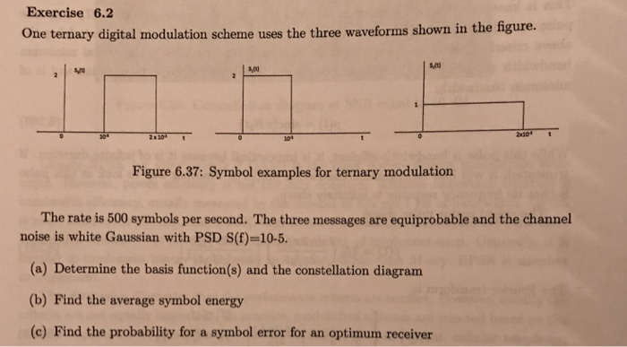 Solved Exercise 6.2 One ternary digital modulation scheme | Chegg.com
