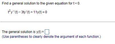 Solved Find a general solution to the given equation for | Chegg.com