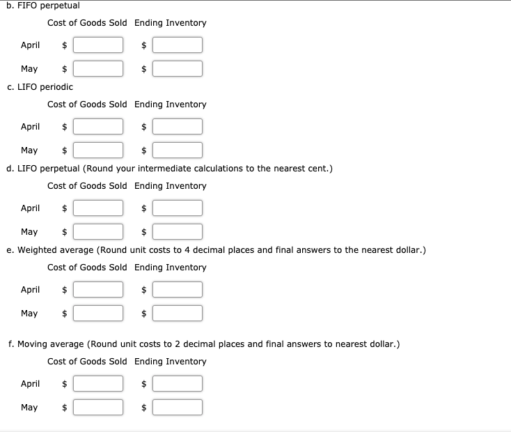 Solved Alternative Inventory Methods Garrett Company has the | Chegg.com